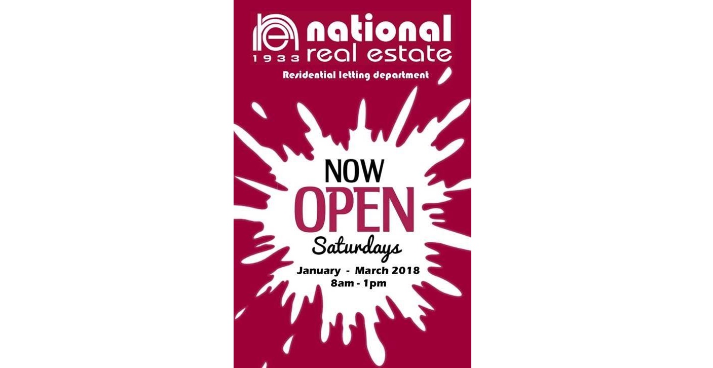 Our Residential Letting Department is now open on Saturdays | National ...